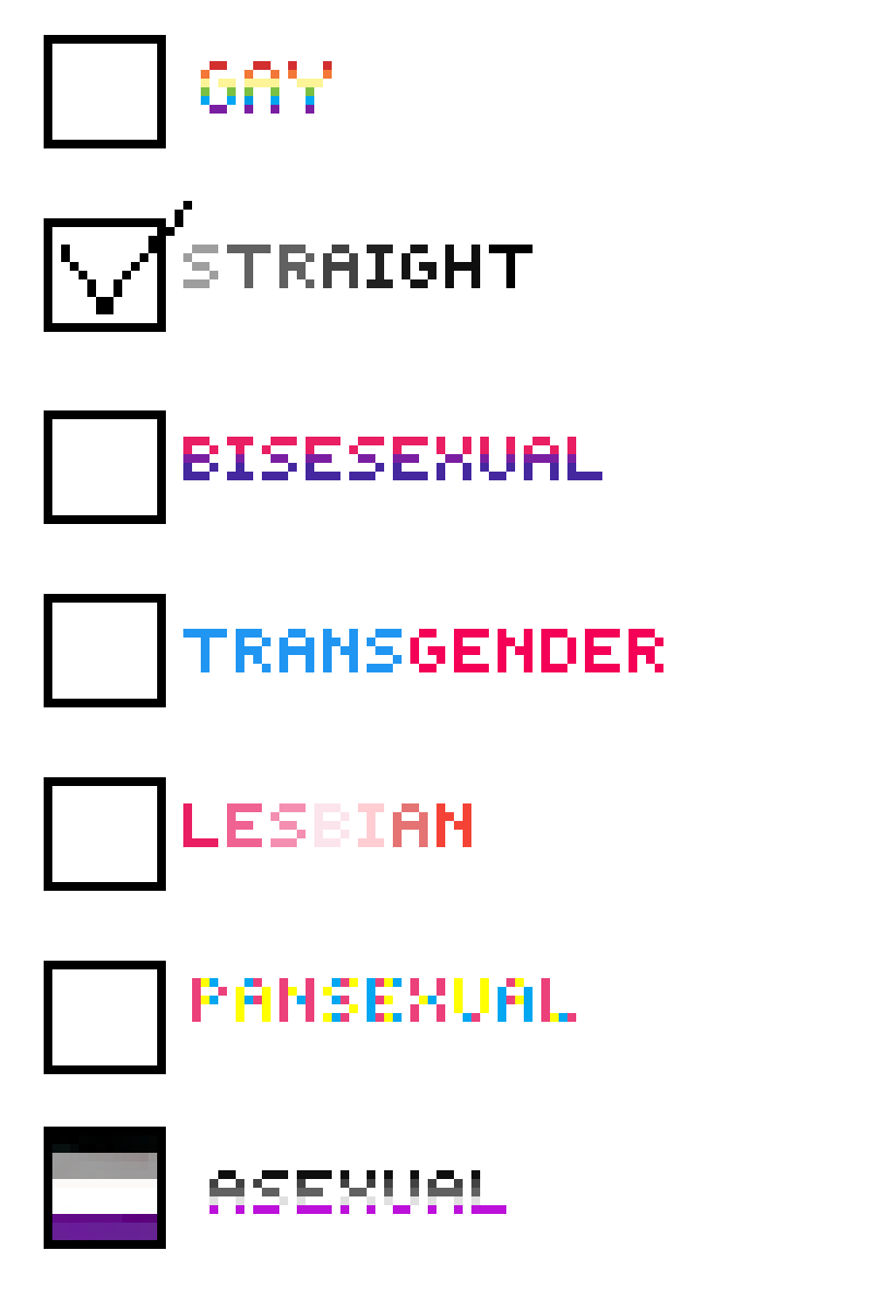 Editing LGBTQ+ checklist - Free online pixel art drawing tool - Pixilart