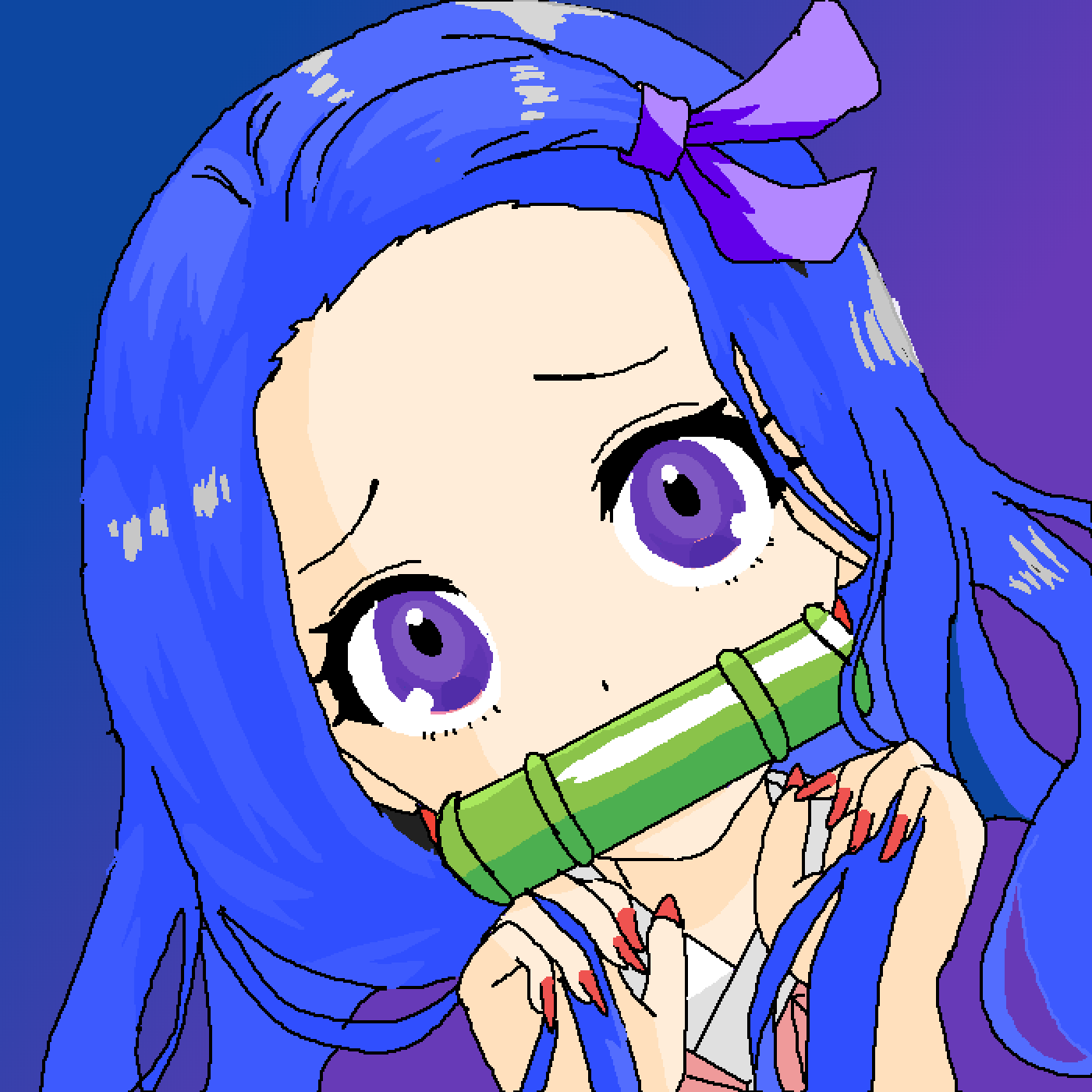 Pixilart - blue nezoko by SnowFoxy2021