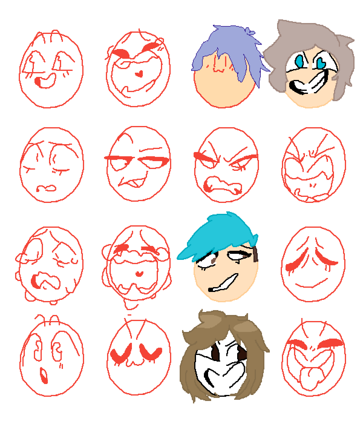 Editing Face collab - Free online pixel art drawing tool - Pixilart