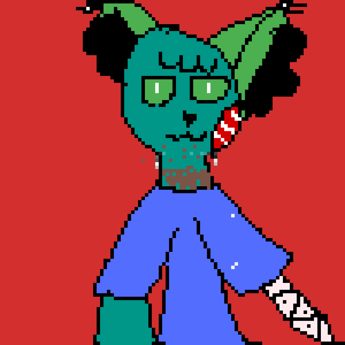 Pixilart - zombie cat by Cherry-goth