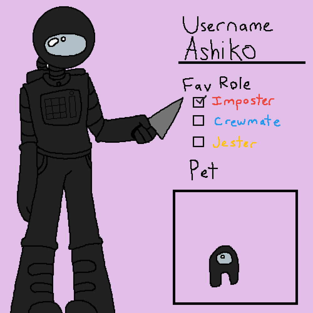 Editing Ashiko is among us - Free online pixel art drawing tool - Pixilart