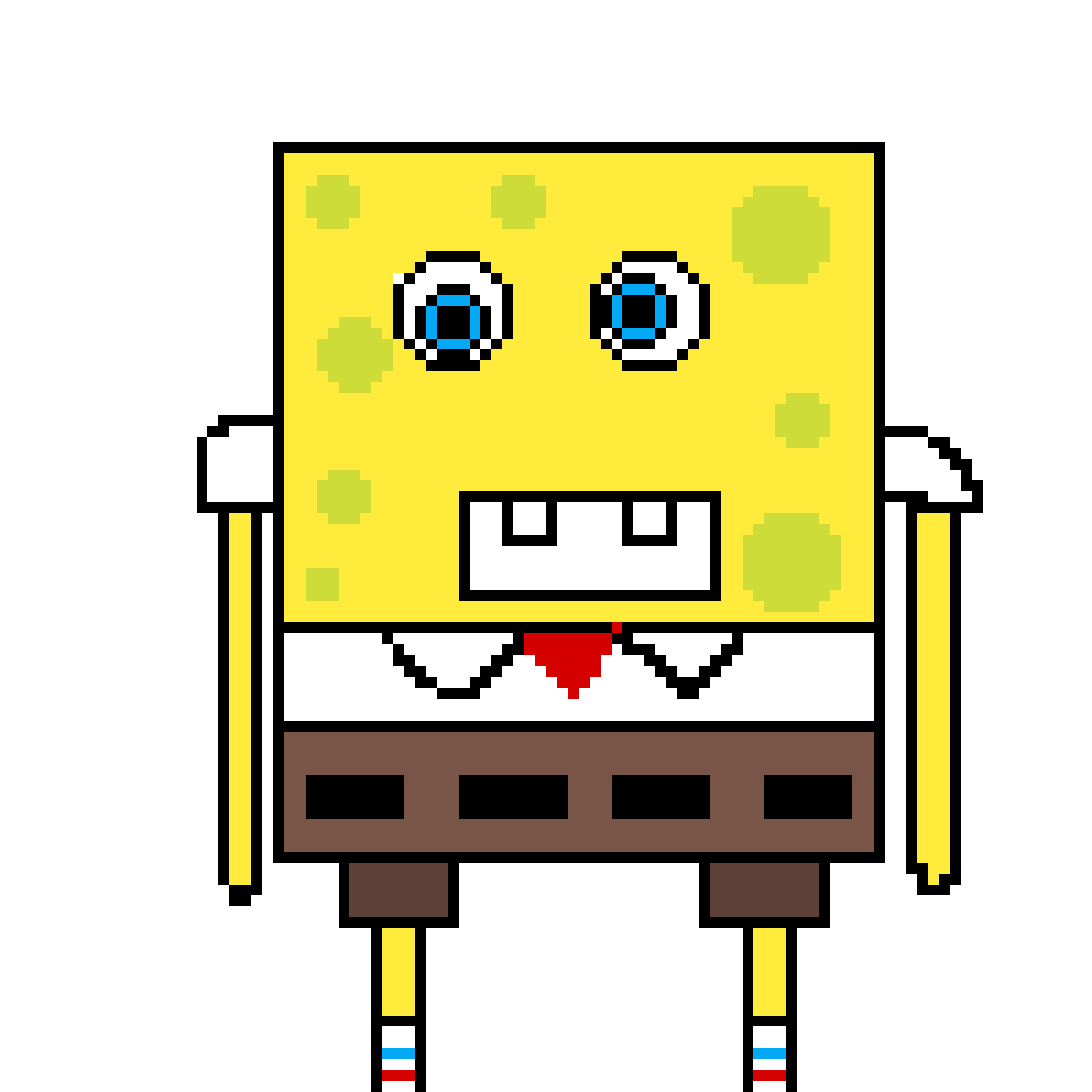 Transparent Pixel Spongebob