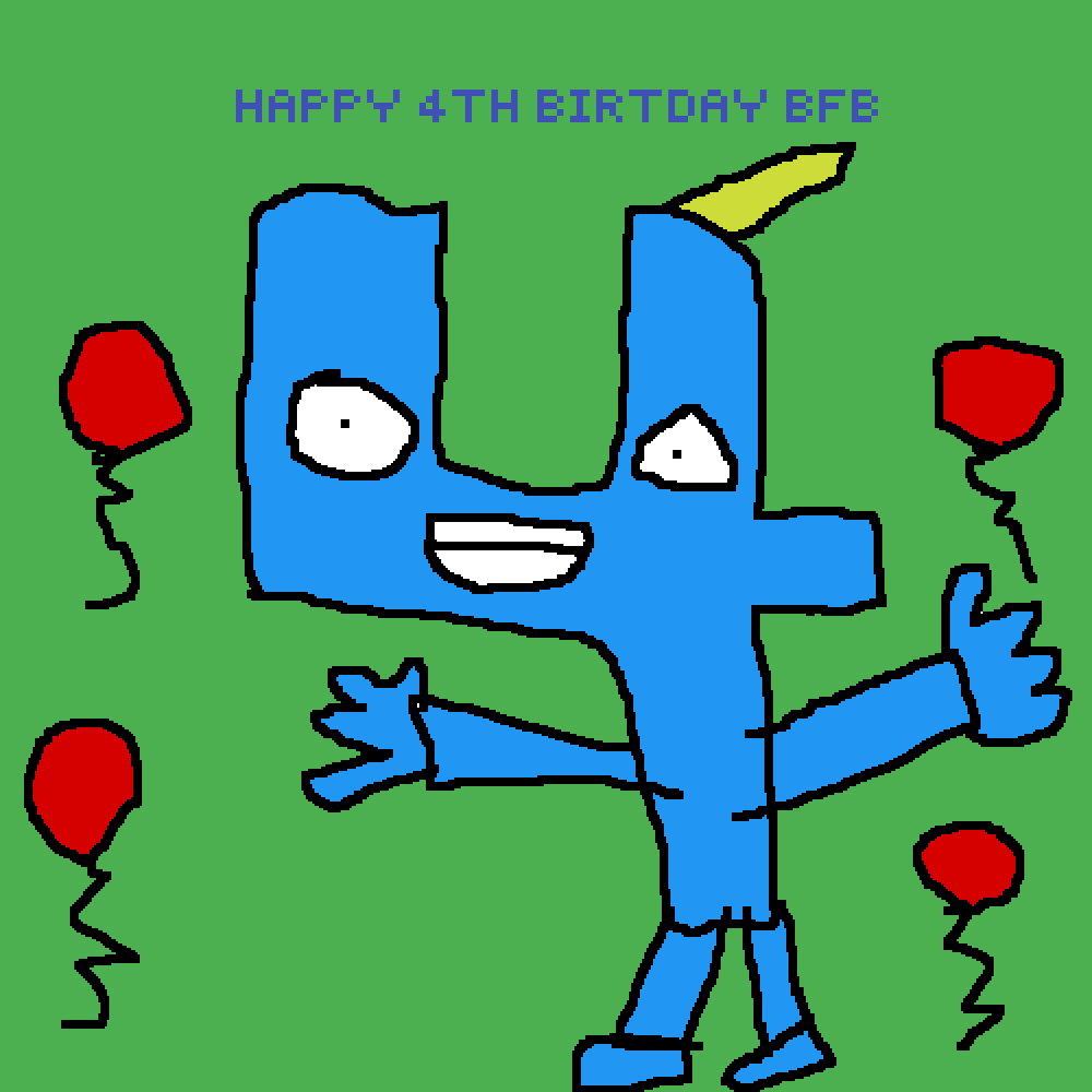 Pixilart - Happy 4th birthday bfb by Sams-cool-home