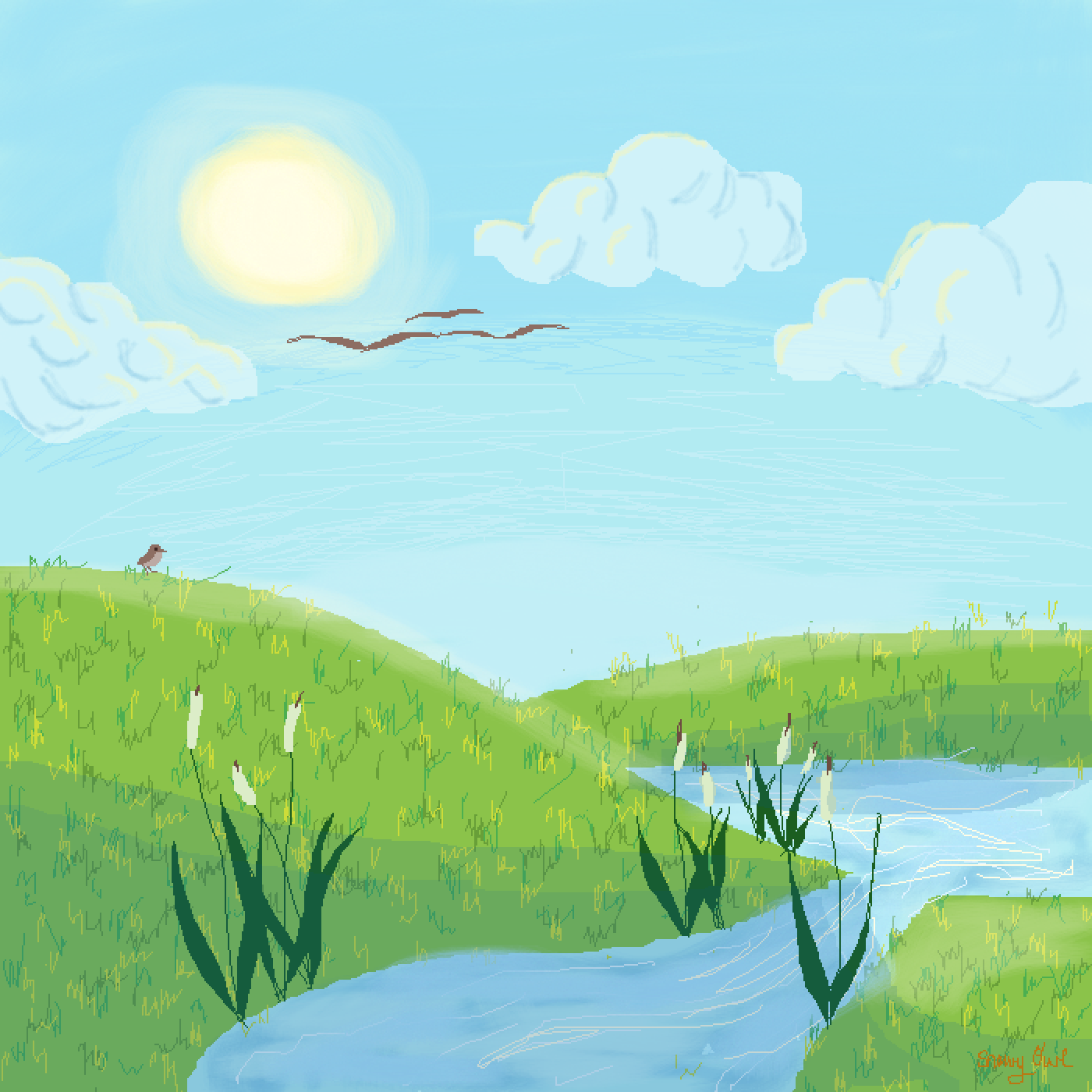 Pixilart - The Spring Sun by SnowyOwl