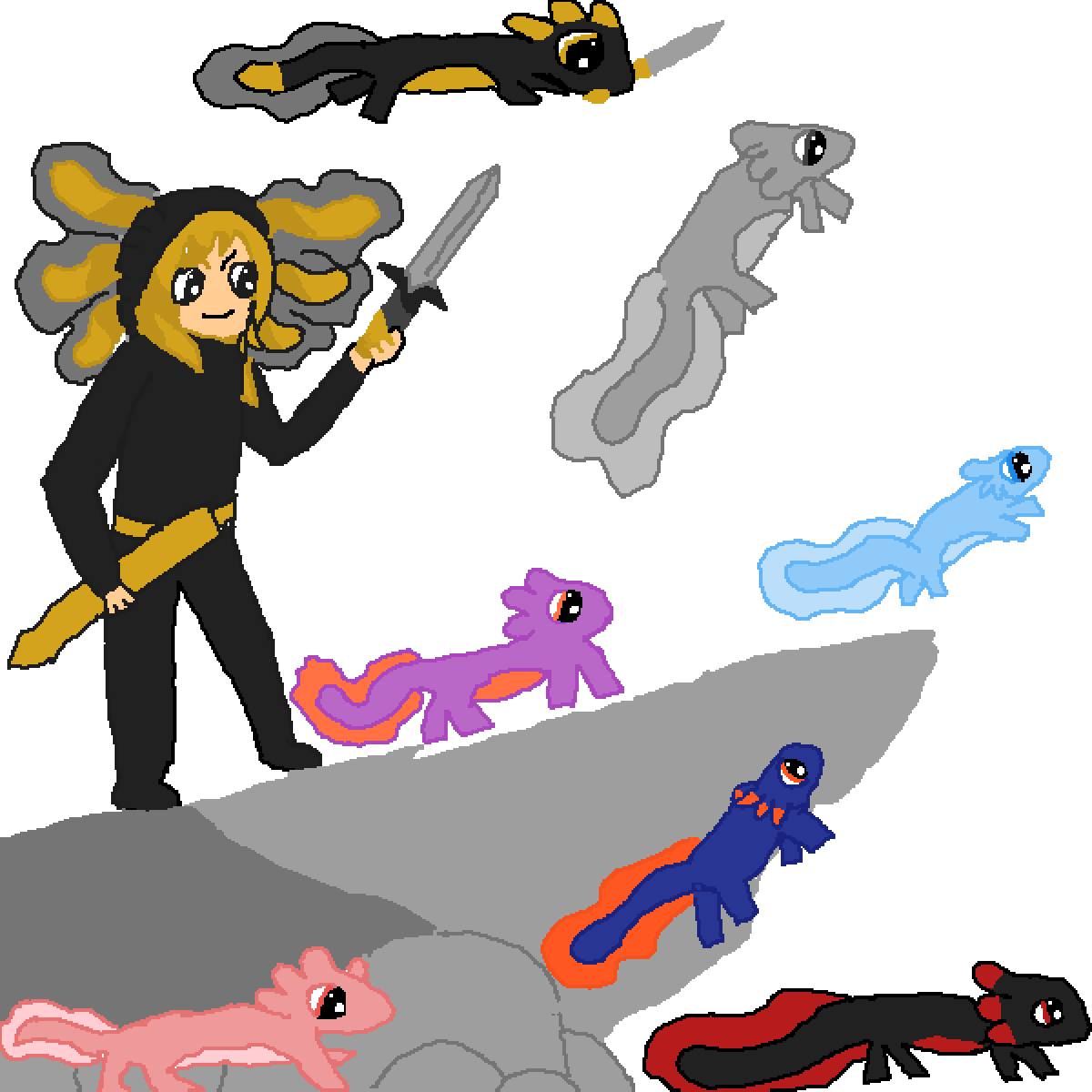 Pixilart - War for the axolotls by StarFruitDraws