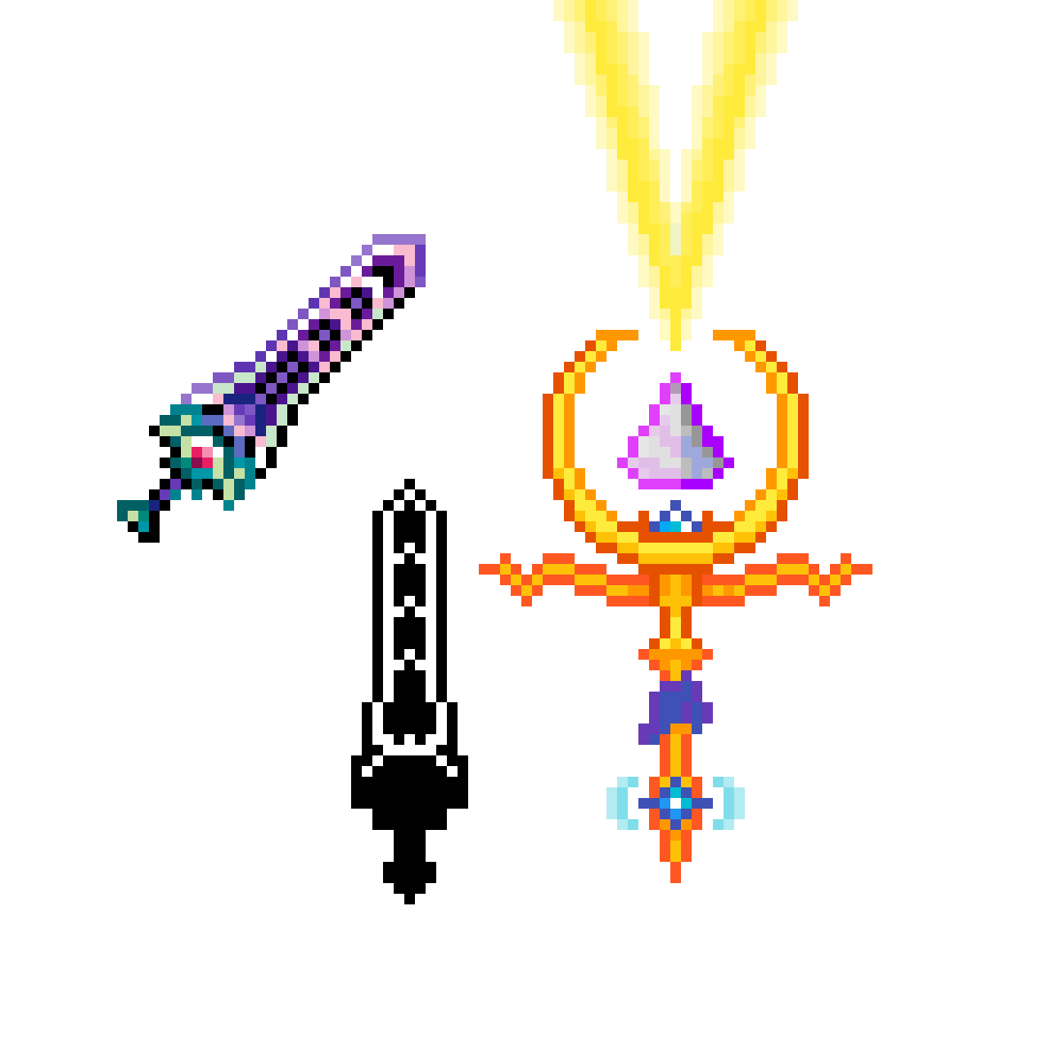 Terraria Weapons Art Pixel Art The Hero Swords. | Terraria Community