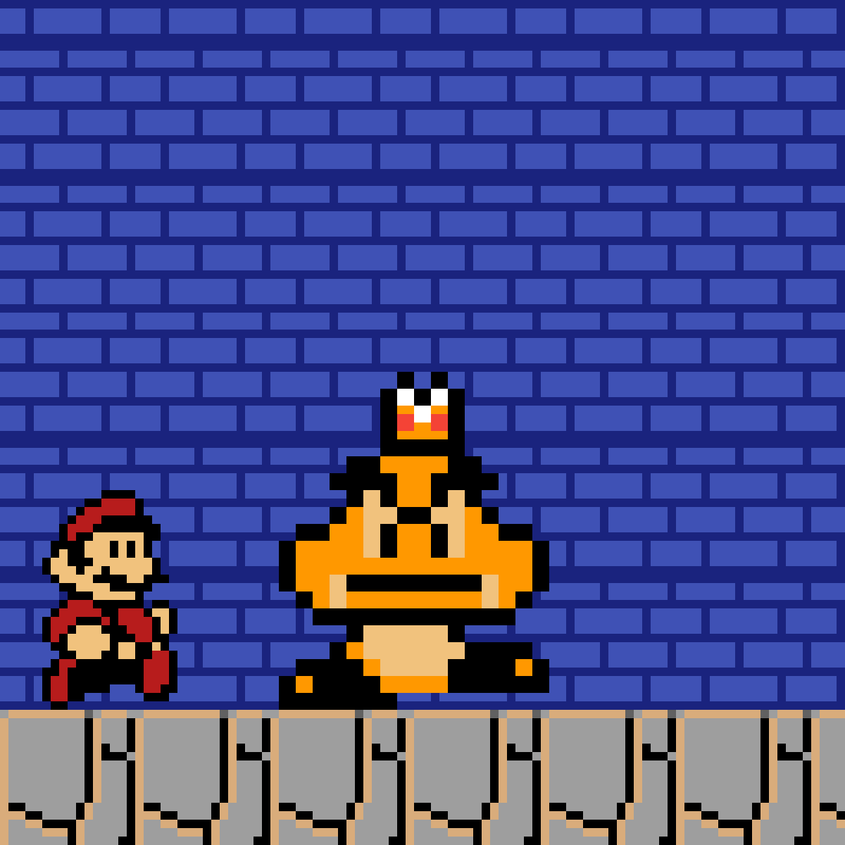 Pixilart - mario and big goomba by koopastudios