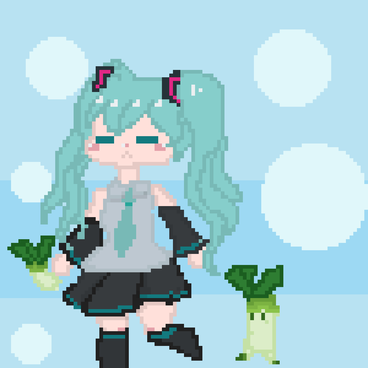 Pixilart - Hatsune Miku by Soft-Eclairs