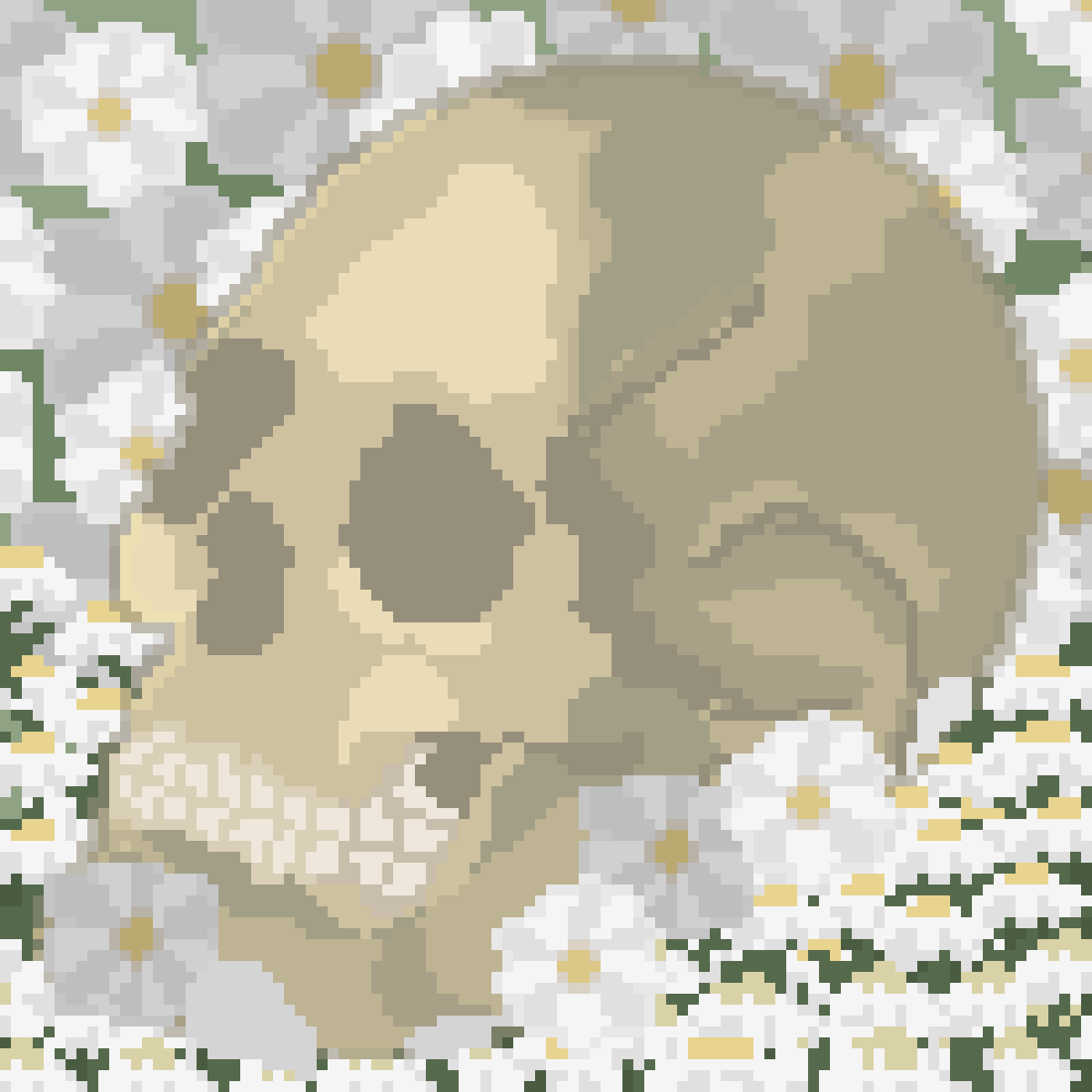 Pixilart - Skull In Flowers by ChaseMakesArt