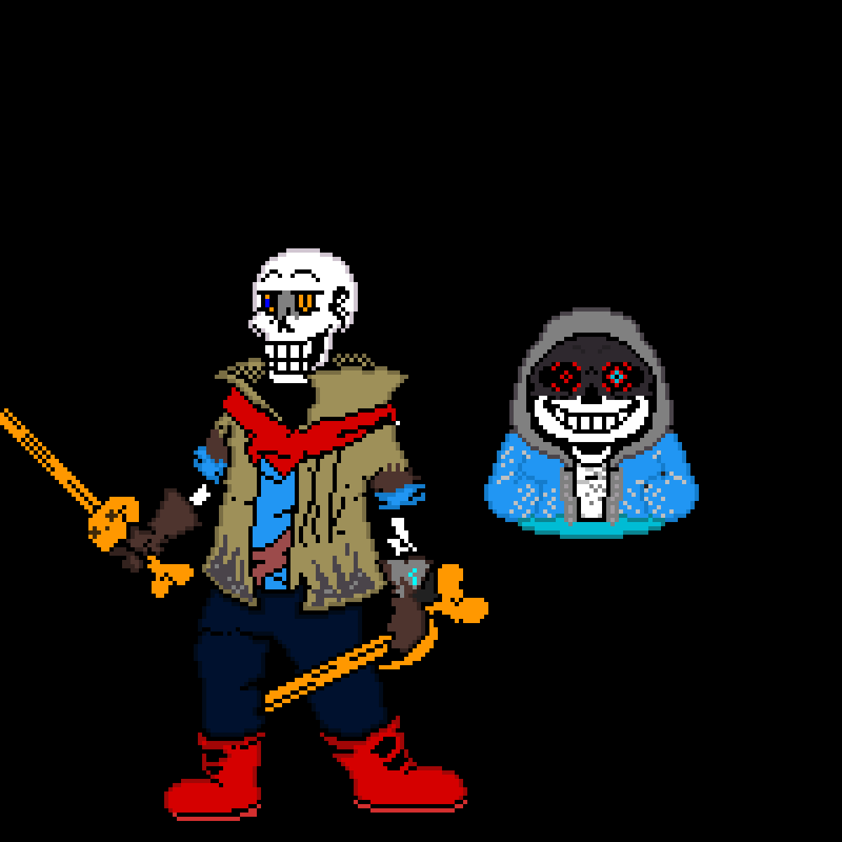 Pixilart - Dustbelief papyrus sans by Bluecreeper9632