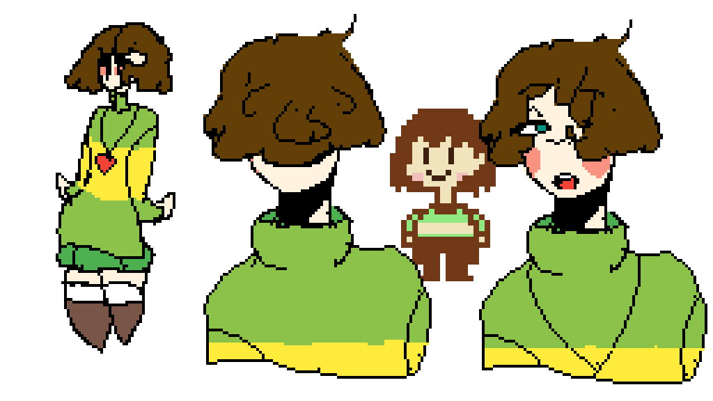 Pixilart - Chara- Undertale Reference Sheet by KuraiCatFace