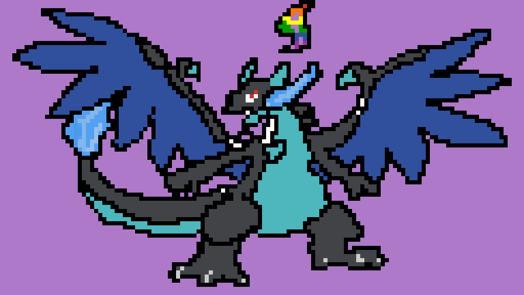 Editing Mega Charizard X - Free online pixel art drawing tool - Pixilart