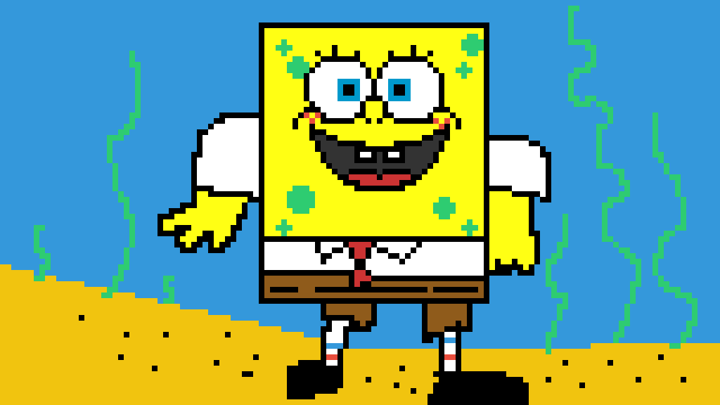 Pixilart - SpongeBob SquarePants (in the sea) by nelothepixiler
