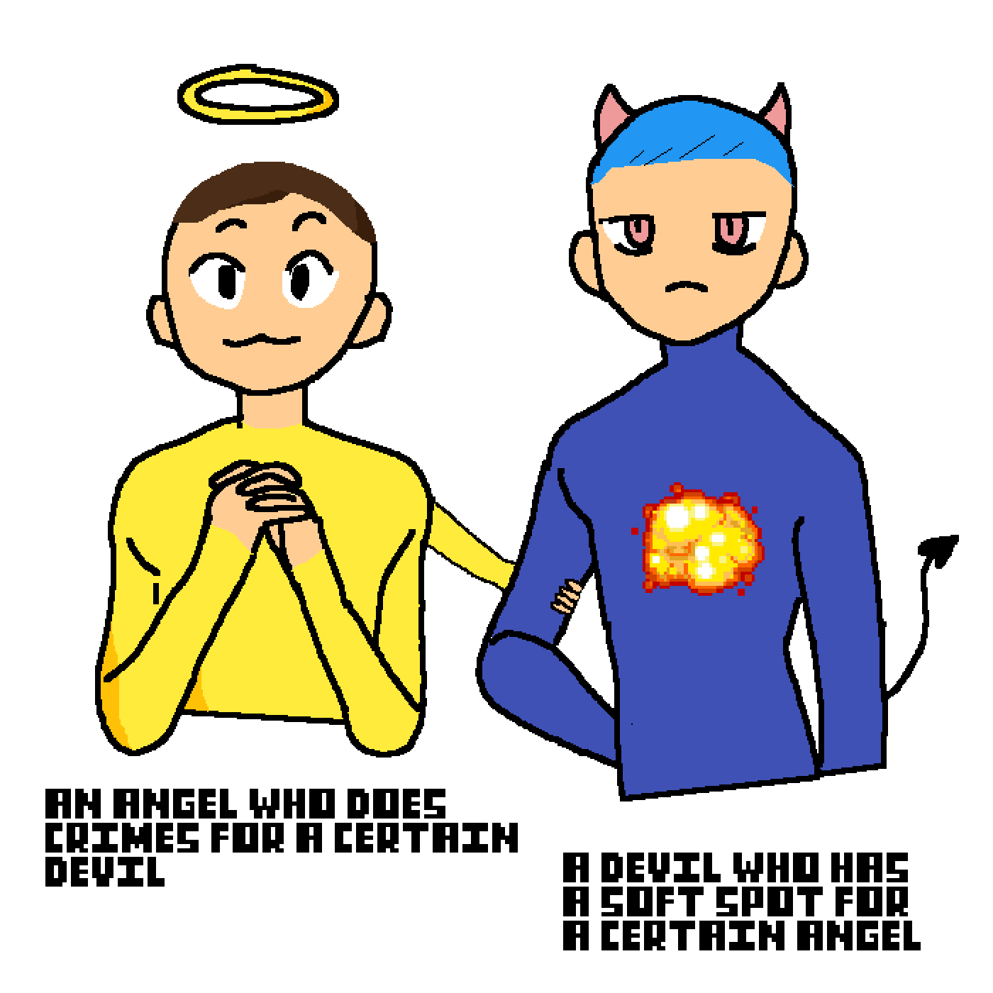 Pixilart - the angel and the devil by Duck-master