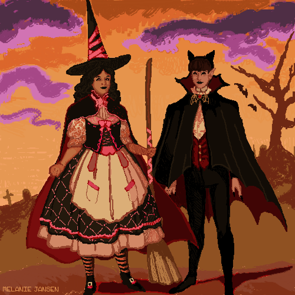 Pixilart - A Witch and her Vampire by RoseWitch99