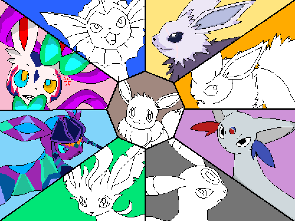 Editing RECOLOR OF GLACEON - Free online pixel art drawing tool - Pixilart