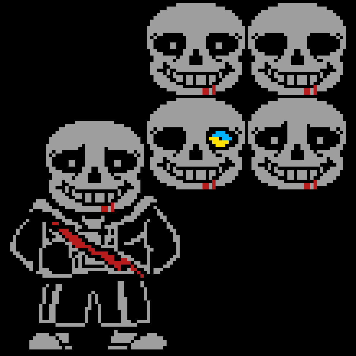 Pixilart - sprite sheet for sans by ghostlyy