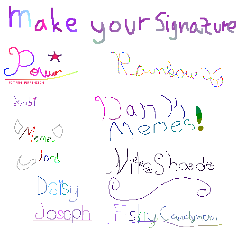 Editing Signatures!!!! - Free online pixel art drawing tool - Pixilart