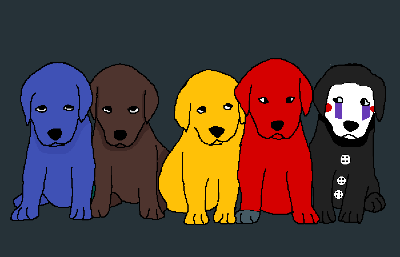 Pixilart - fnaf dogs by freddy-fat-bear