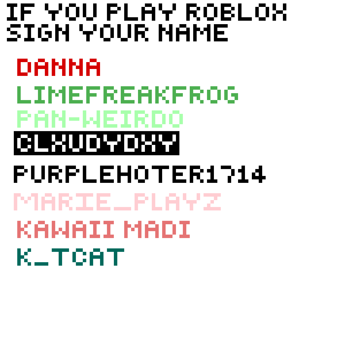 Pixilart - Roblox name by burr1t0b0y