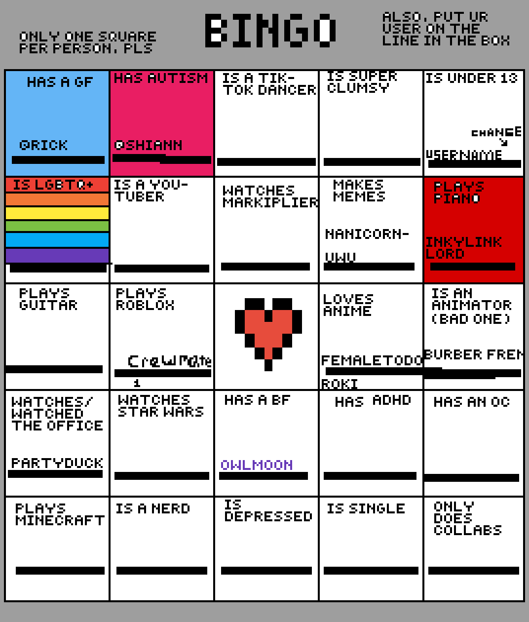 Pixilart - pixel art bingo by leon-is-cool
