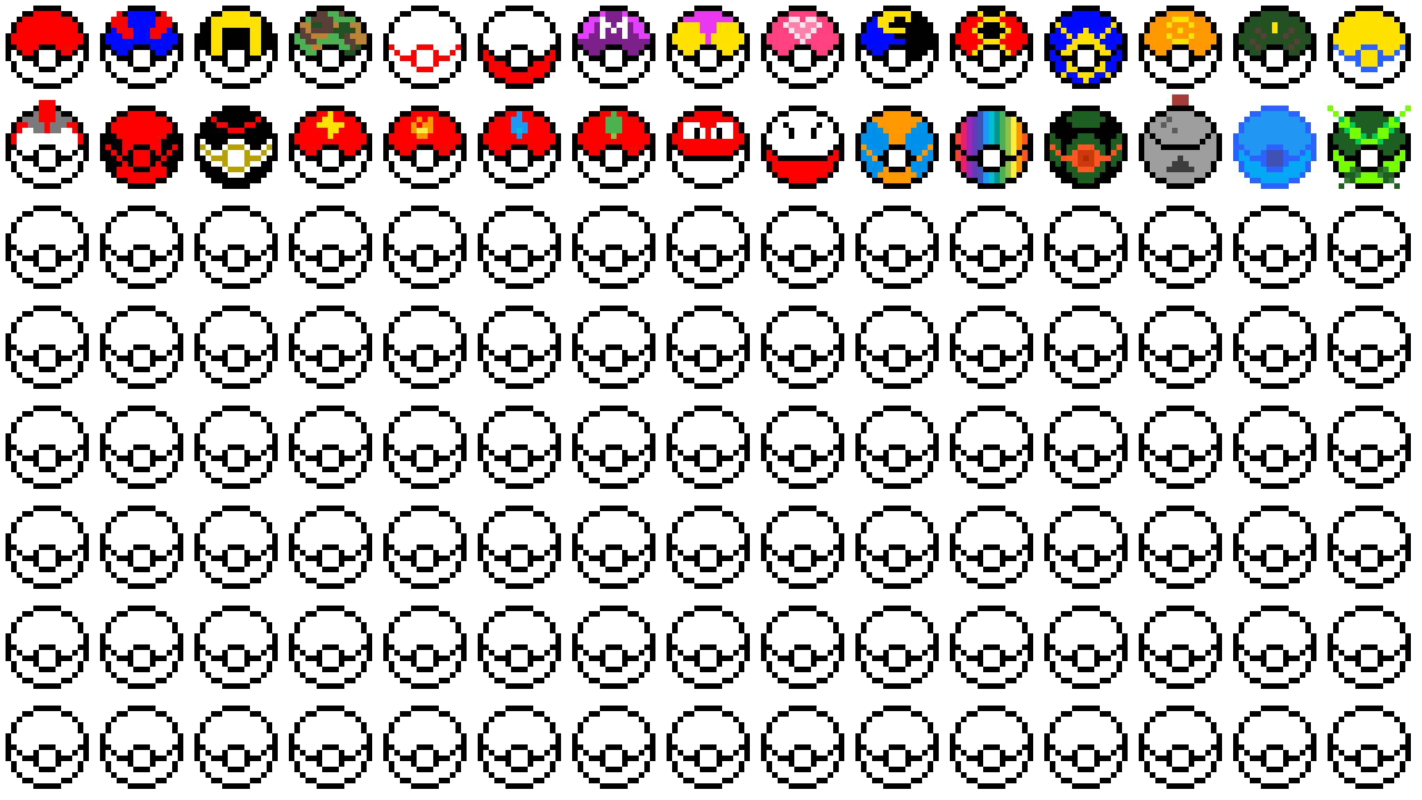 Editing pokeball - Free online pixel art drawing tool - Pixilart
