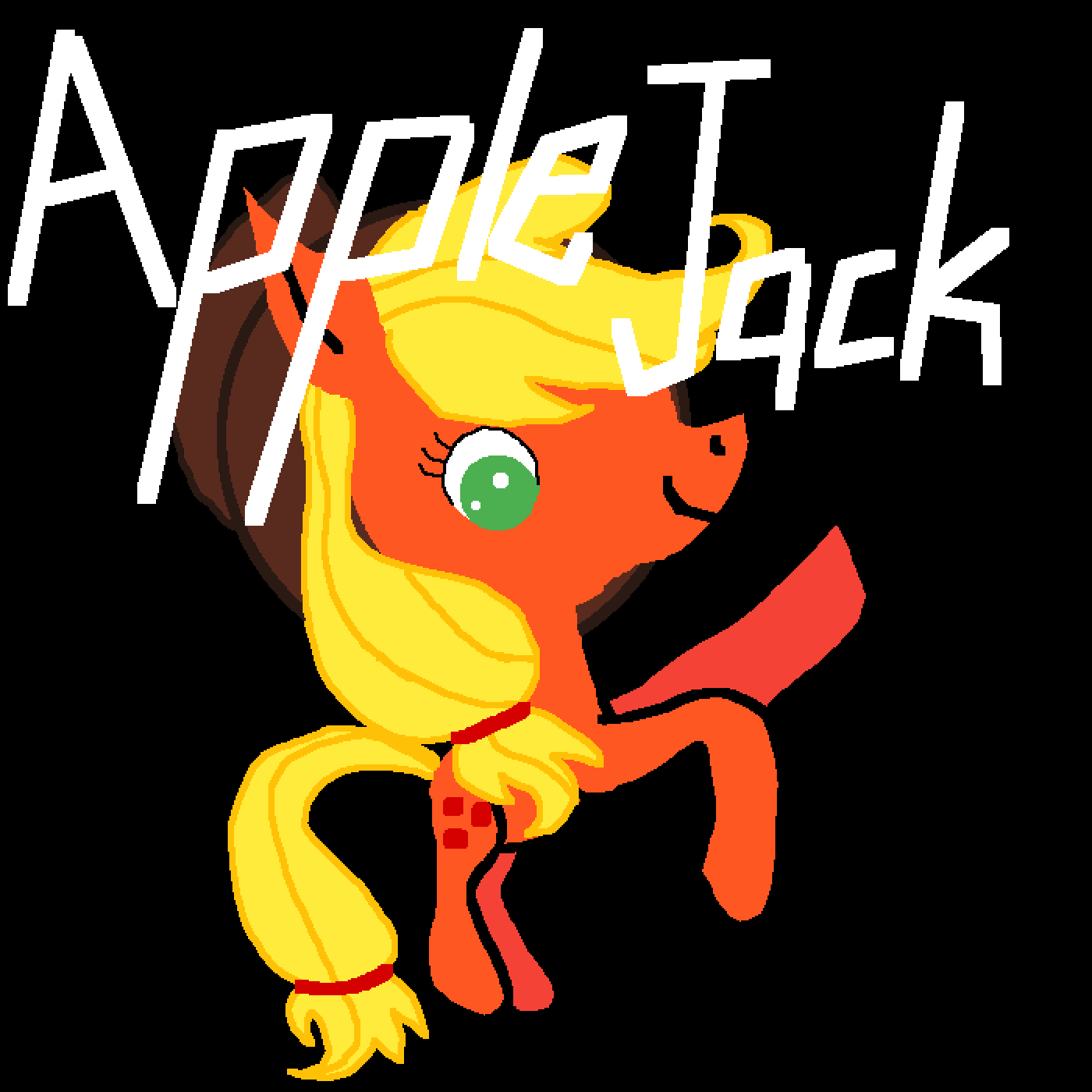Pixilart - Applejack Black Outline Pony! by RarityArt727