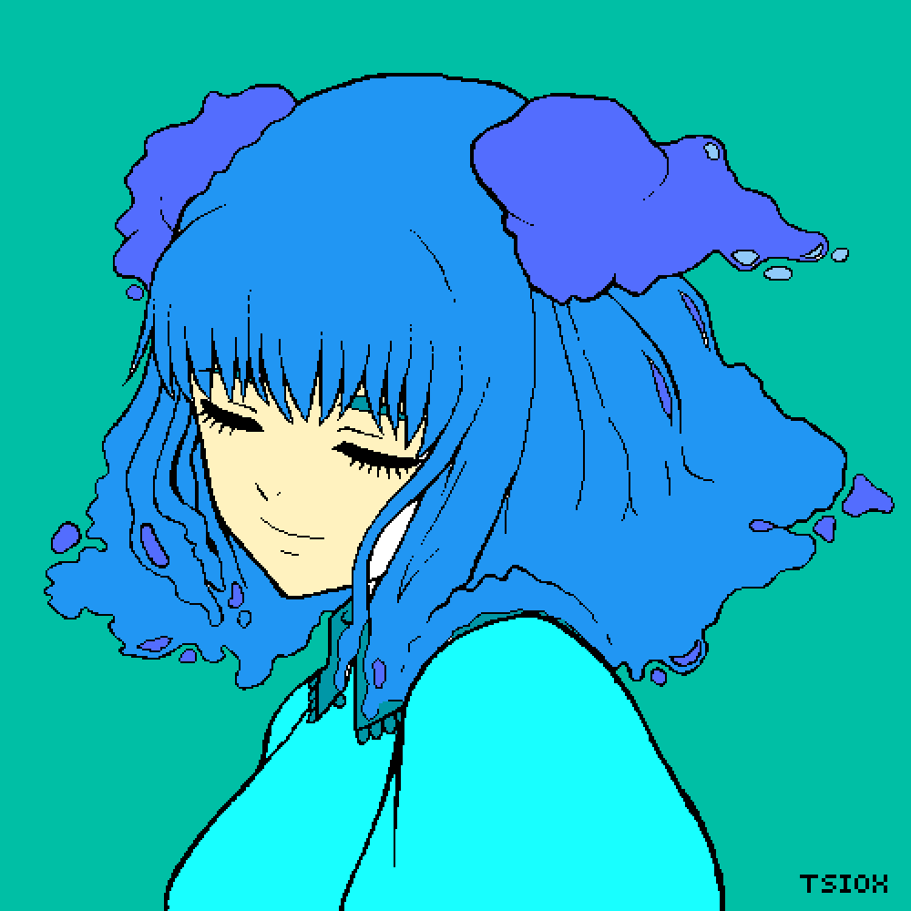Editing anime waterfall girl - Free online pixel art drawing tool ...