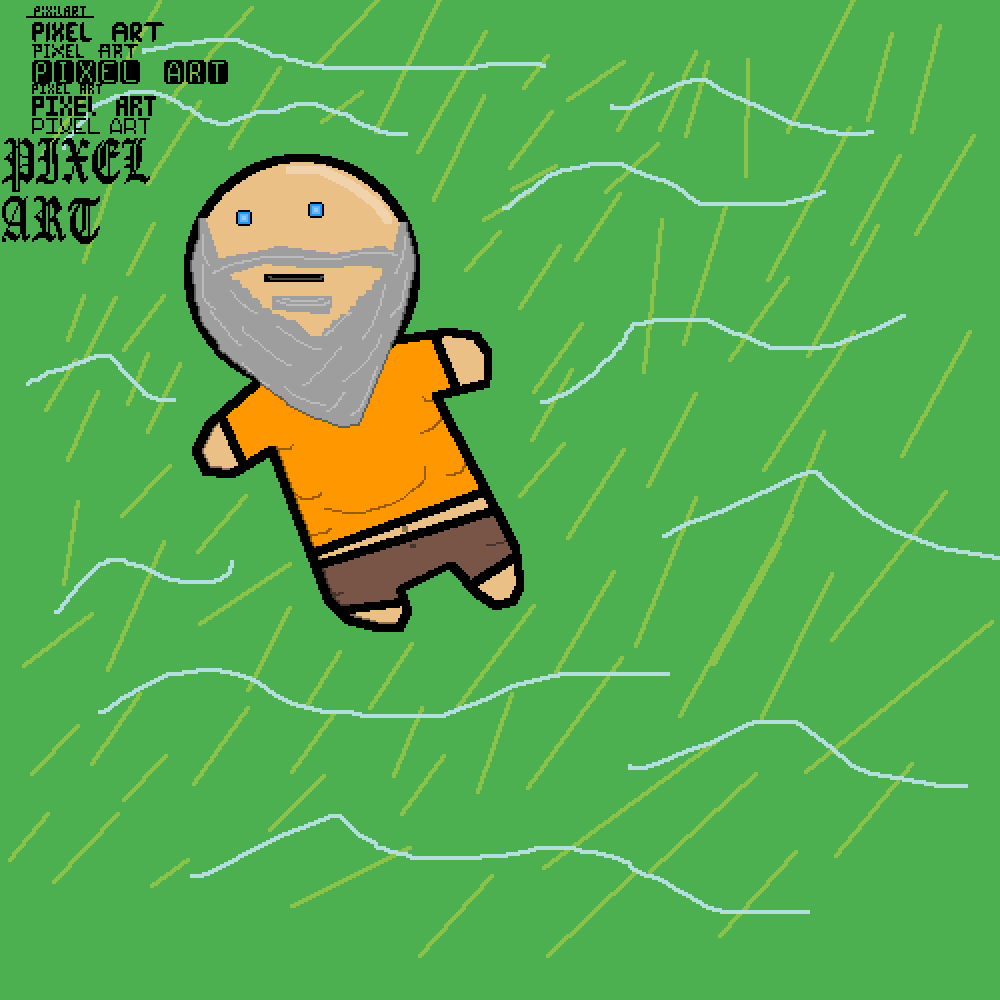 Pixilart - Fat man on grass and all fonts by MiniToons941