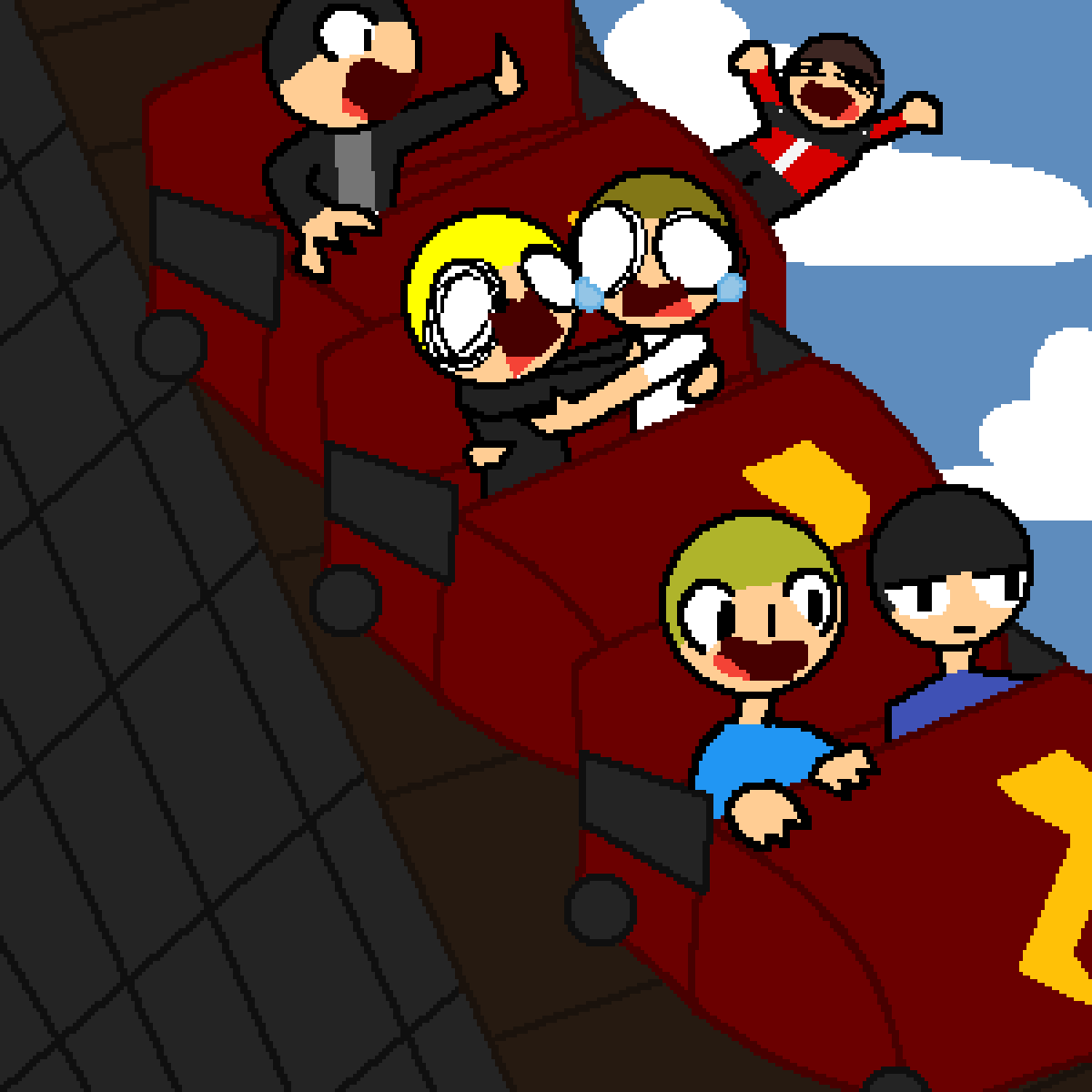 Editing Team Fire rides a roller coaster - Free online pixel art ...