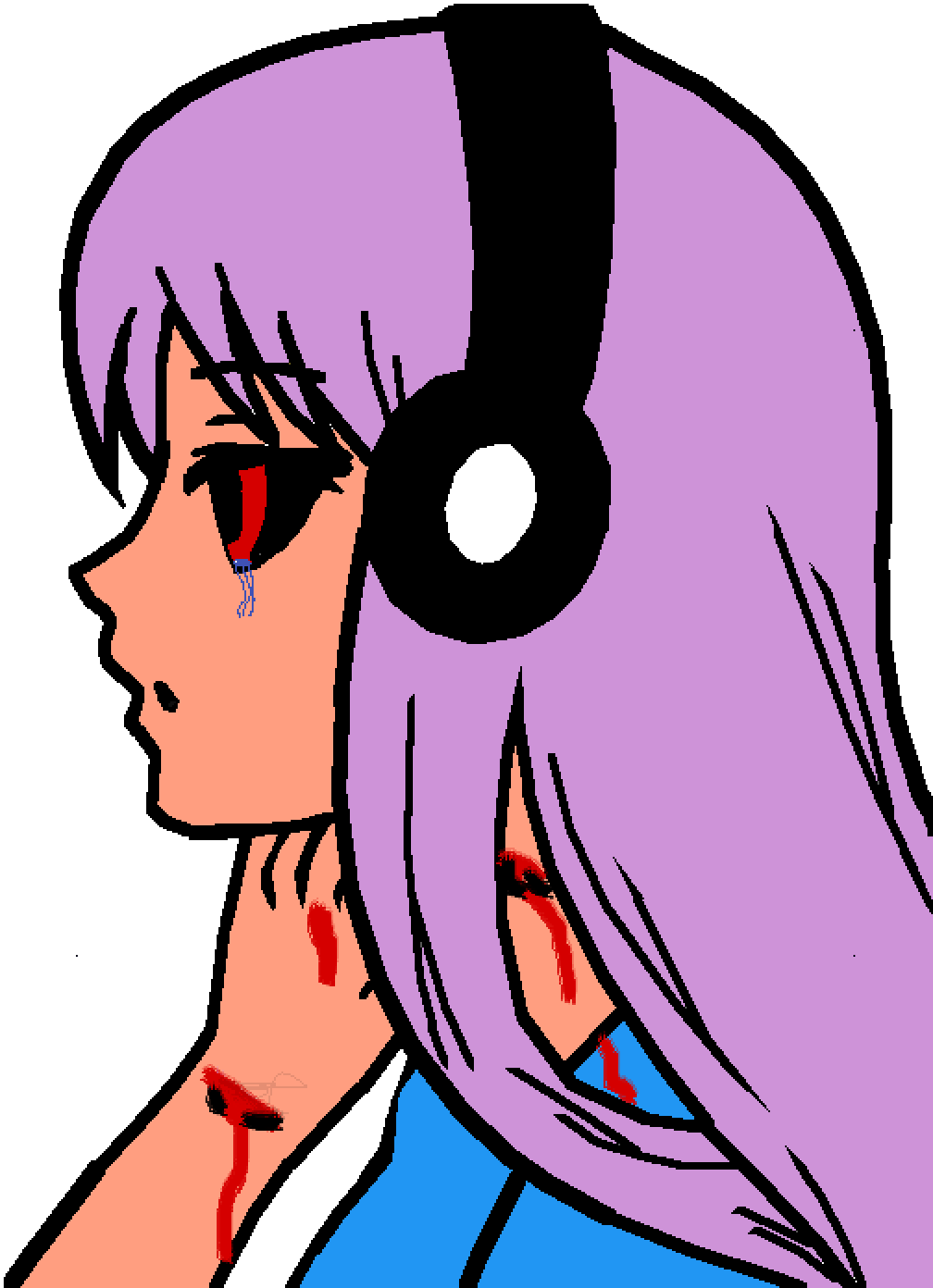 Pixilart - Hurting inside...... by Wolfiechanfor