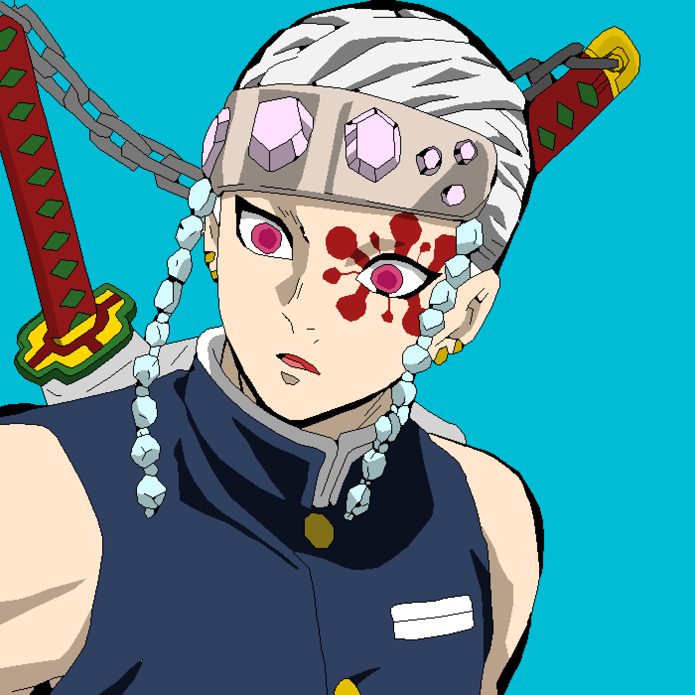 Editing Tengen uzui - Free online pixel art drawing tool - Pixilart