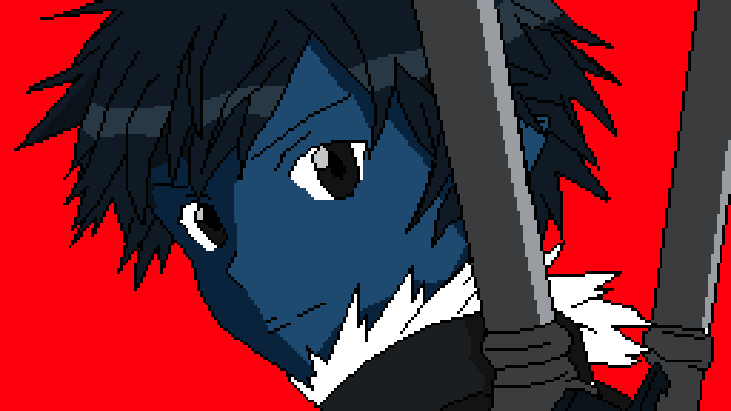 Editing Kirito Sword Art Online Pop Art - Free online pixel art drawing ...