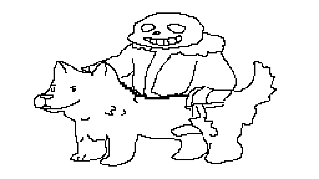 Pixilart - Sans and the annoying dog by Angelsnowflakes