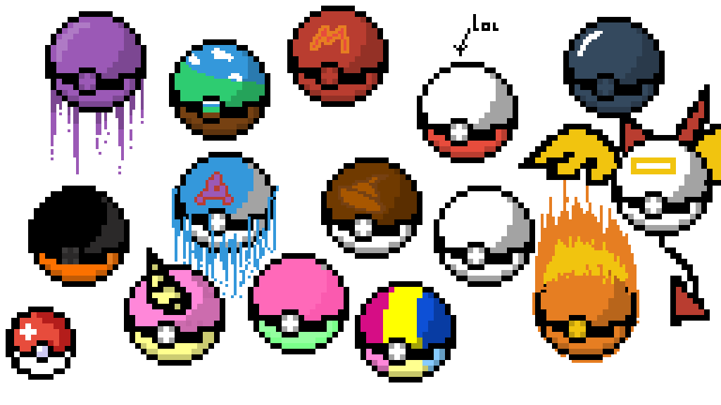 Editing Pokeball Collab - Free online pixel art drawing tool - Pixilart