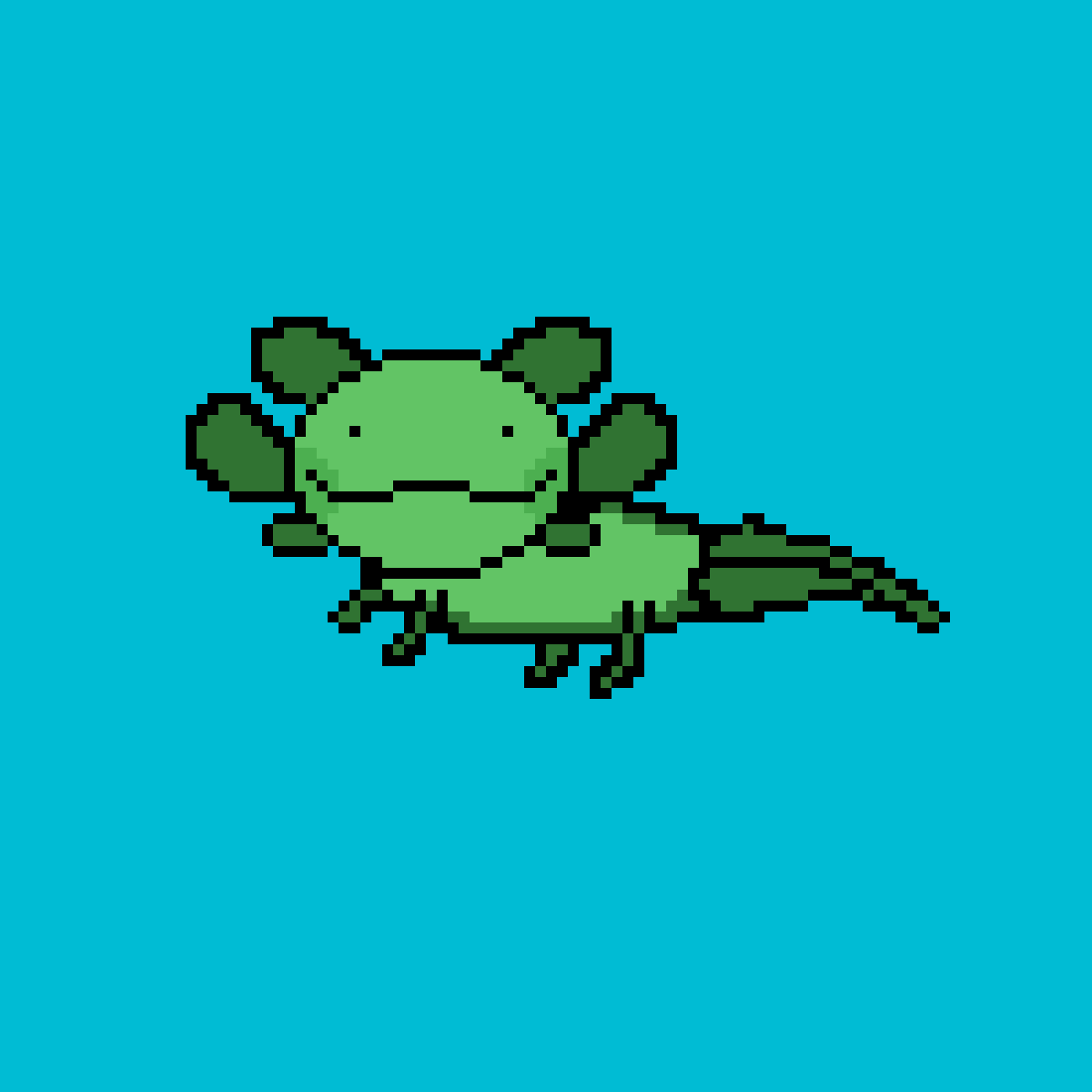 Pixilart - green axolotl by pixlmaster11