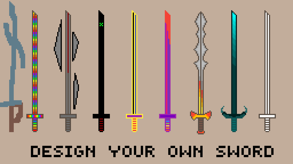 Editing design your own sword collab - Free online pixel art drawing ...