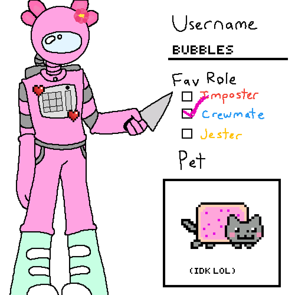 Pixilart - My Among Us OC by AKawaiiAxolotl