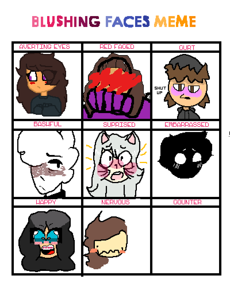 Editing blush face meme - Free online pixel art drawing tool - Pixilart
