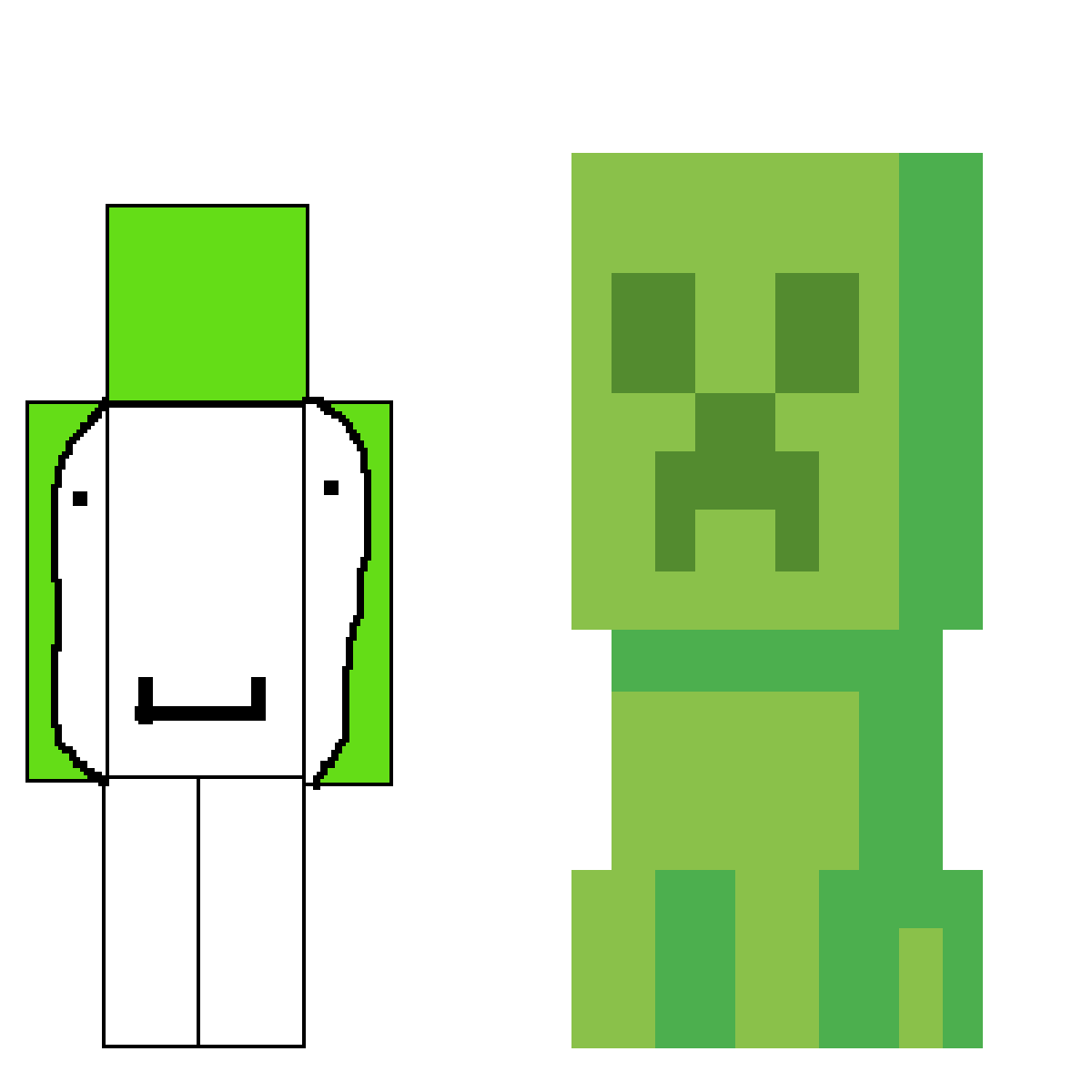 Pixilart - dream vs creeper by SamEhrigSchool