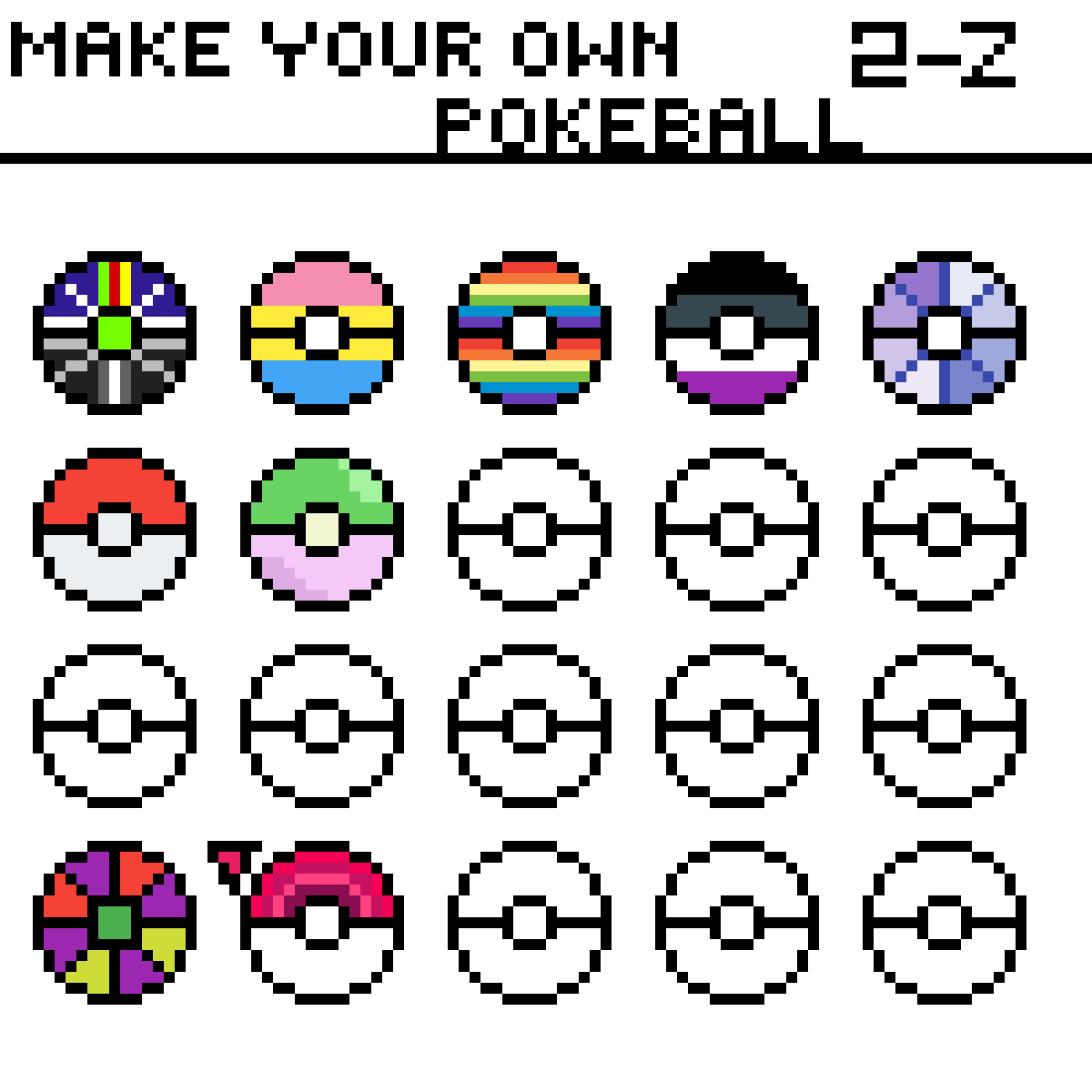 Editing Make You own Poke Ball - Free online pixel art drawing tool ...