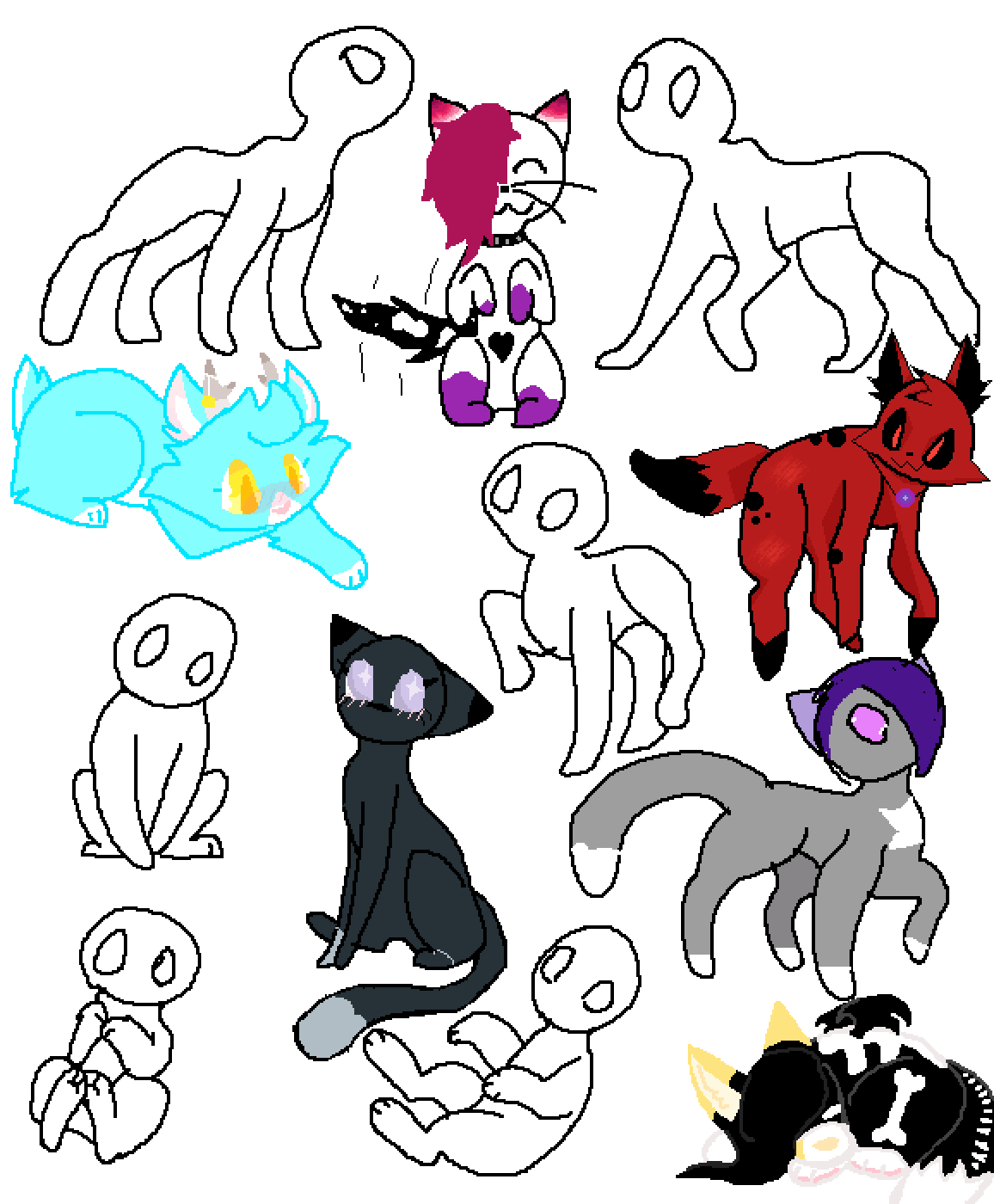 Editing Cat Collab! - Free online pixel art drawing tool - Pixilart