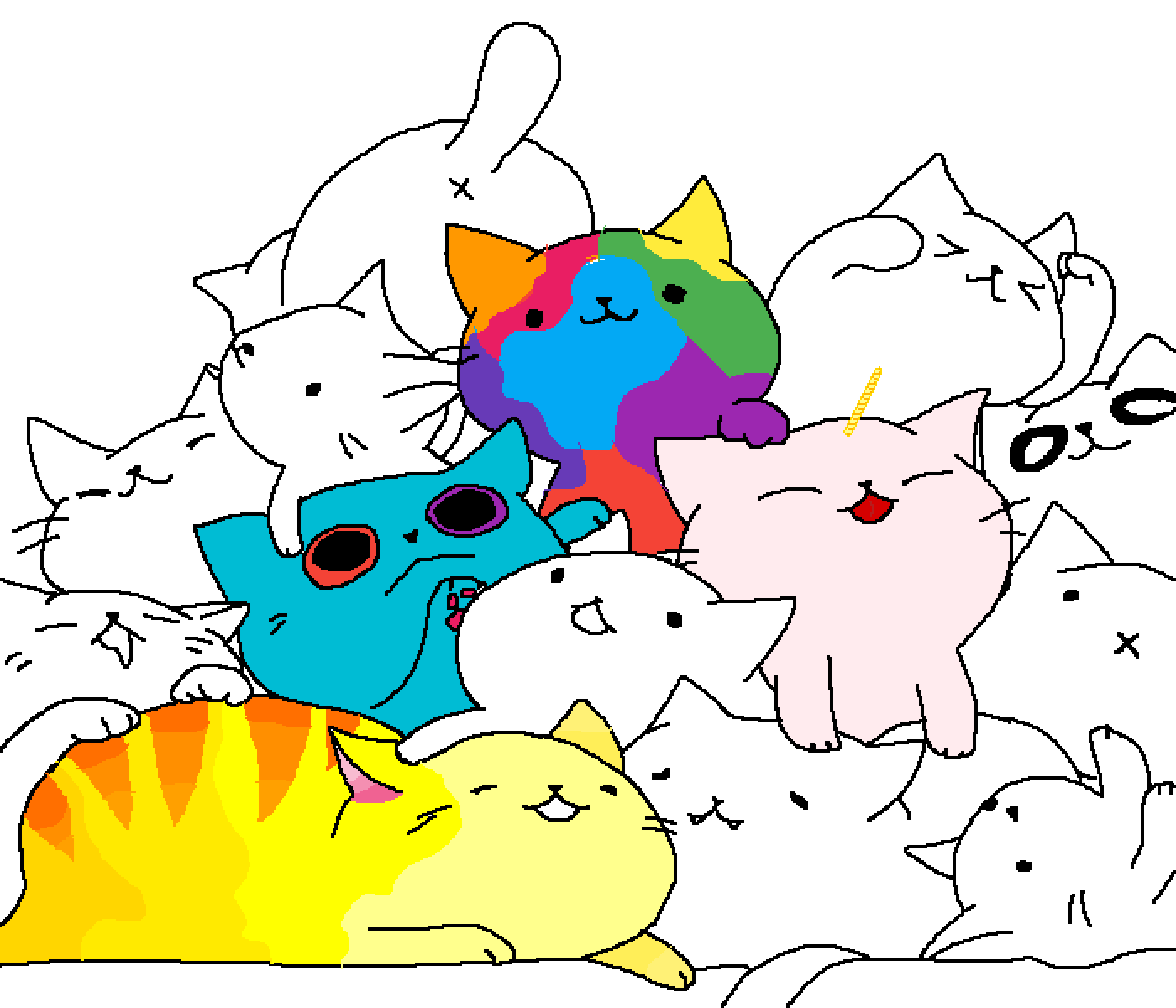 Editing yellow striped cat - Free online pixel art drawing tool - Pixilart