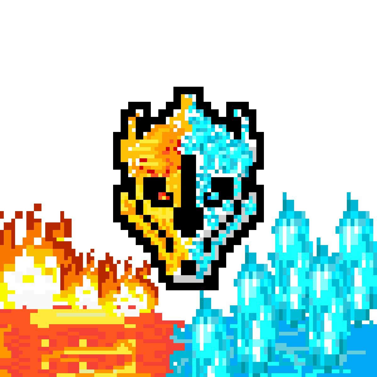 Pixilart - fire vs ice by Naruto4real