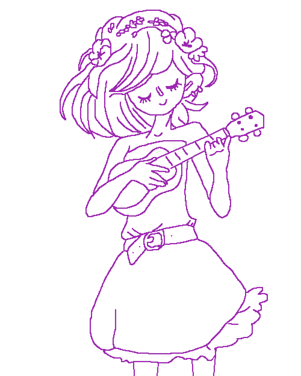Editing guitar girl base - Free online pixel art drawing tool - Pixilart