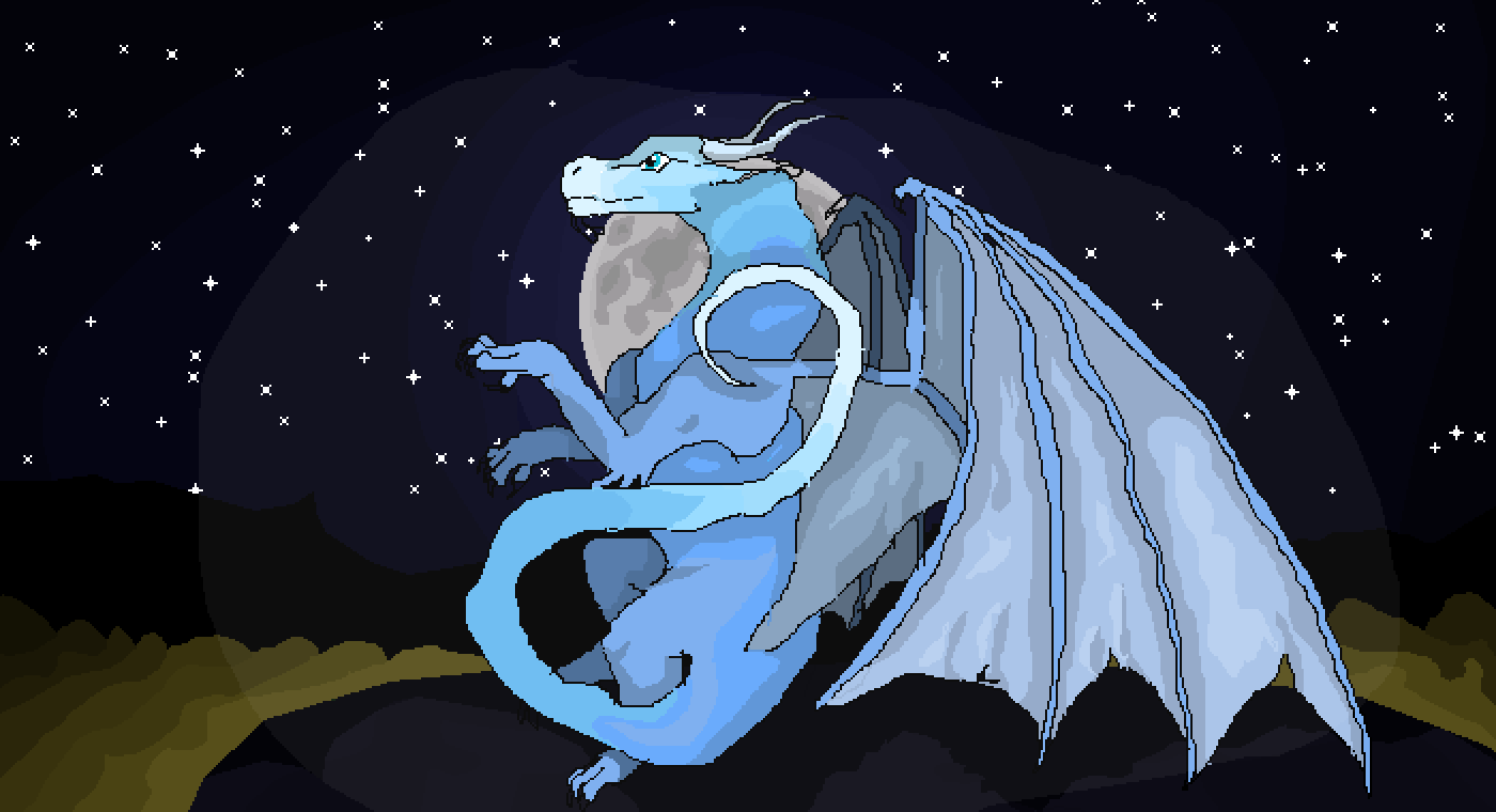 Pixilart - Collab Moon dragon by upperupl