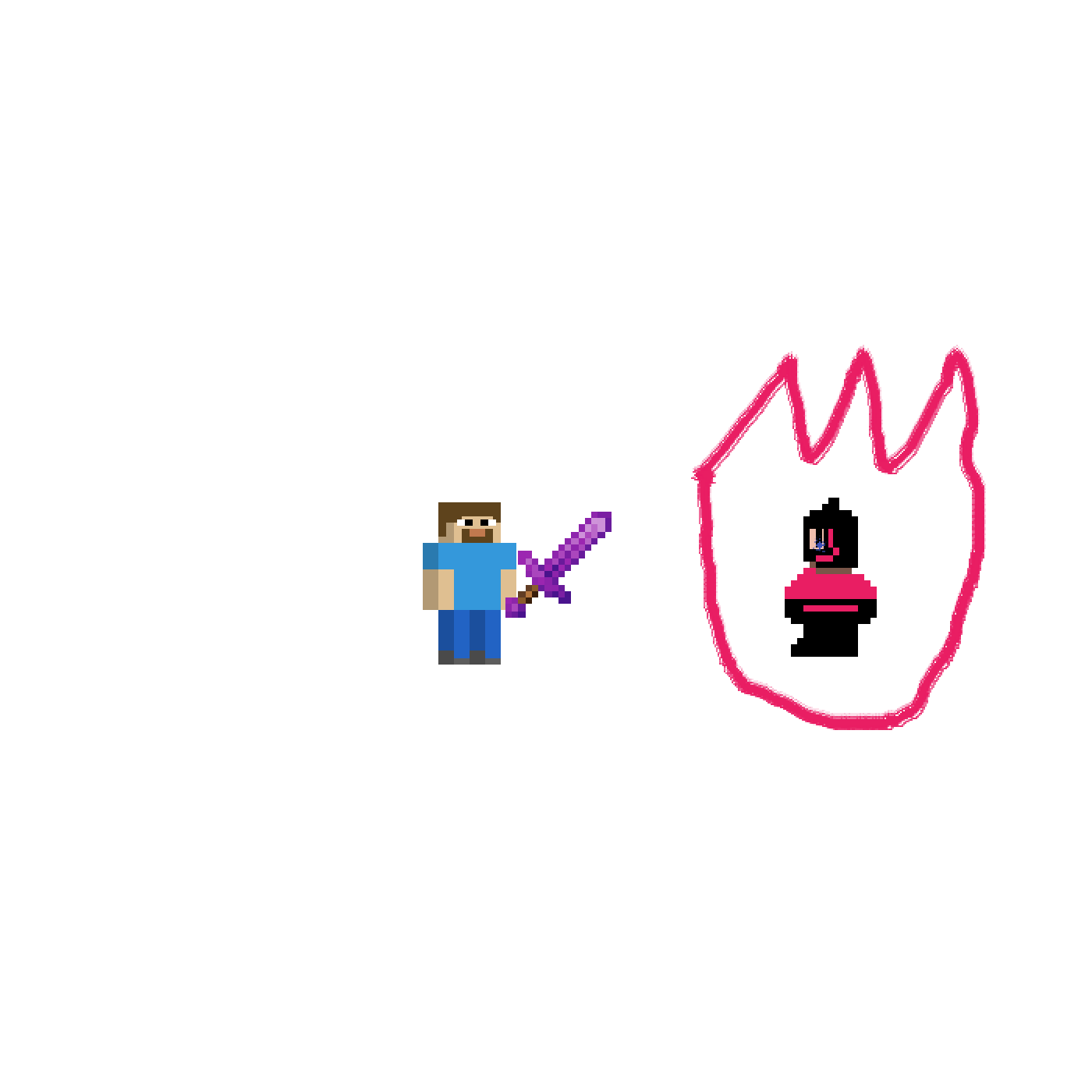 Pixilart - Fight steve FIGHT by Proatdrawing