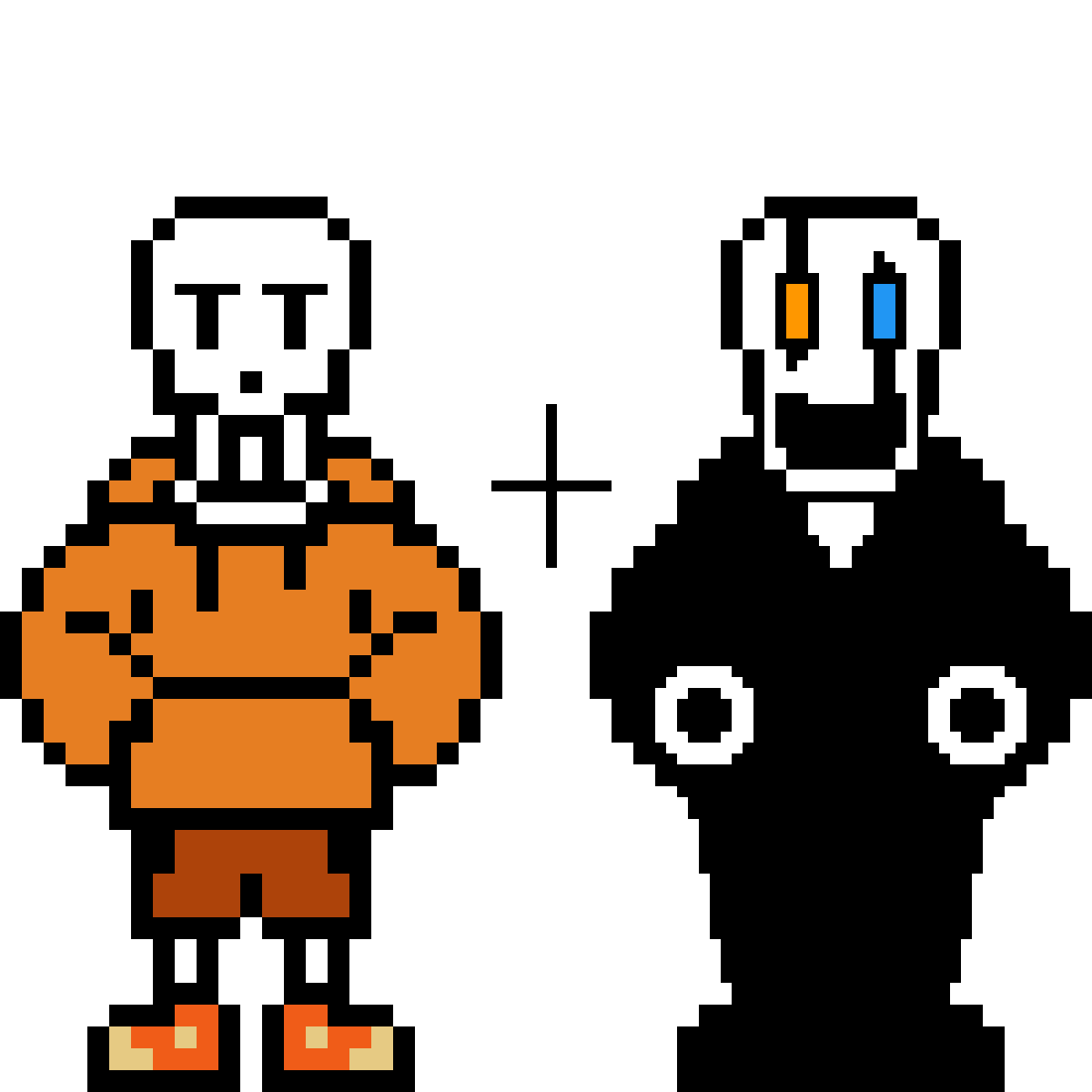 Pixilart - us papy + gaster by fusion12345