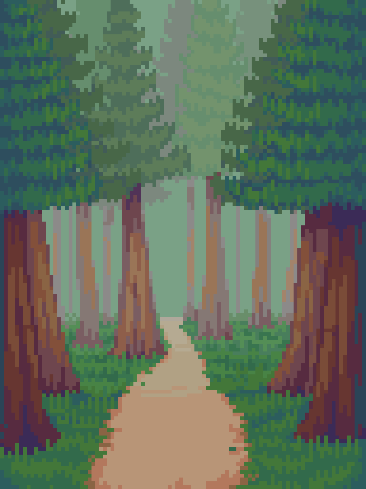 Pixilart - pine forest by Cloditu
