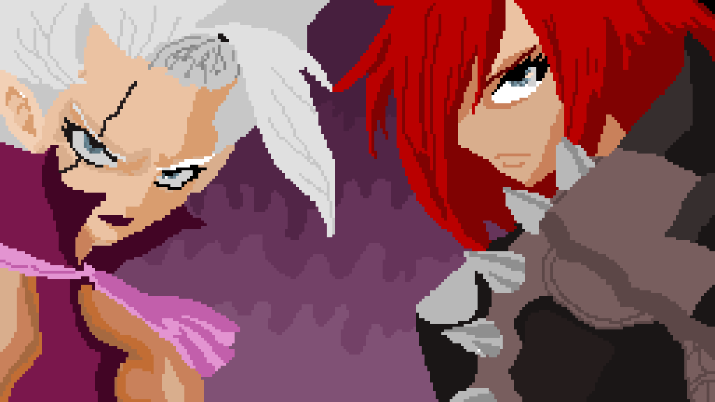 Editing Erza & Mirajane - Free online pixel art drawing tool - Pixilart